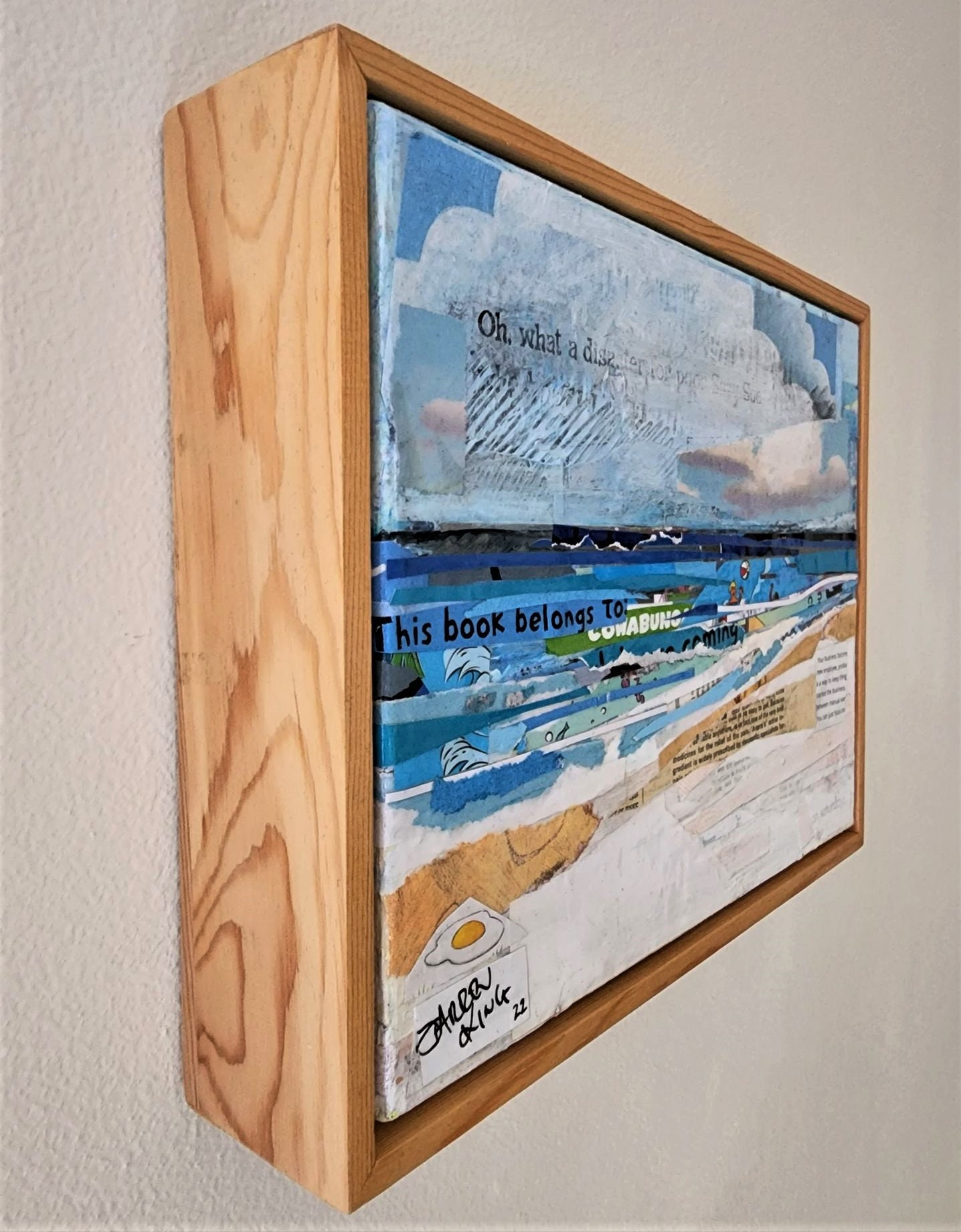 The Beach 3 Mixed Media, Beach Original Framed Art. Ready to Hang. Free ...