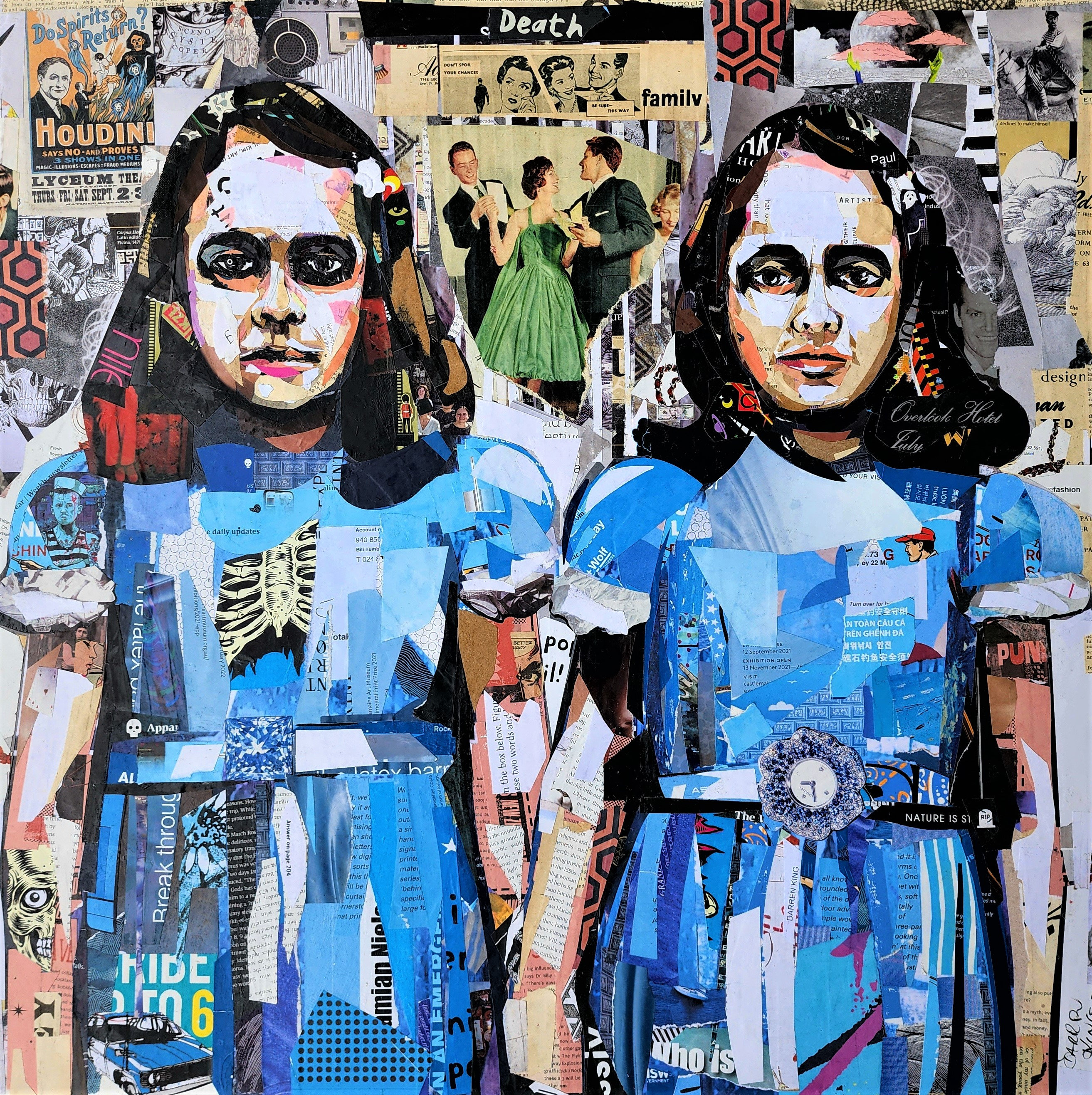The Grady Twins - the Shining Inspired Pop Art. Mixed Media Collage on ...