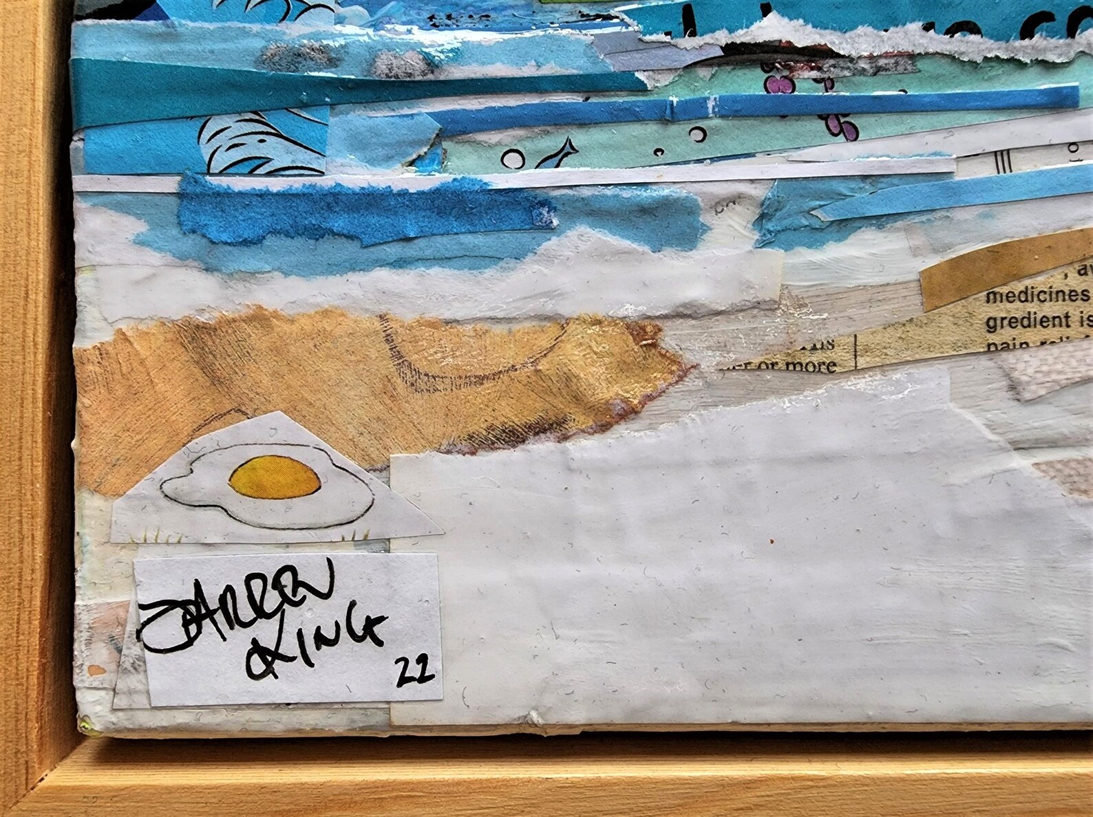 The Beach 3 Mixed Media, Beach Original Framed Art. Ready to Hang. Free ...