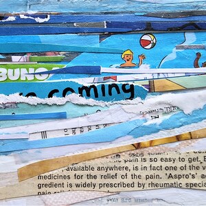 The Beach 3 Mixed Media, Beach Original Framed Art. Ready to Hang. Free ...