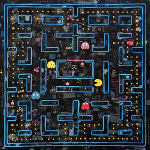 Pac-man - Original Mixed Media Pop Art. Ready to Hang. Free Post in ...