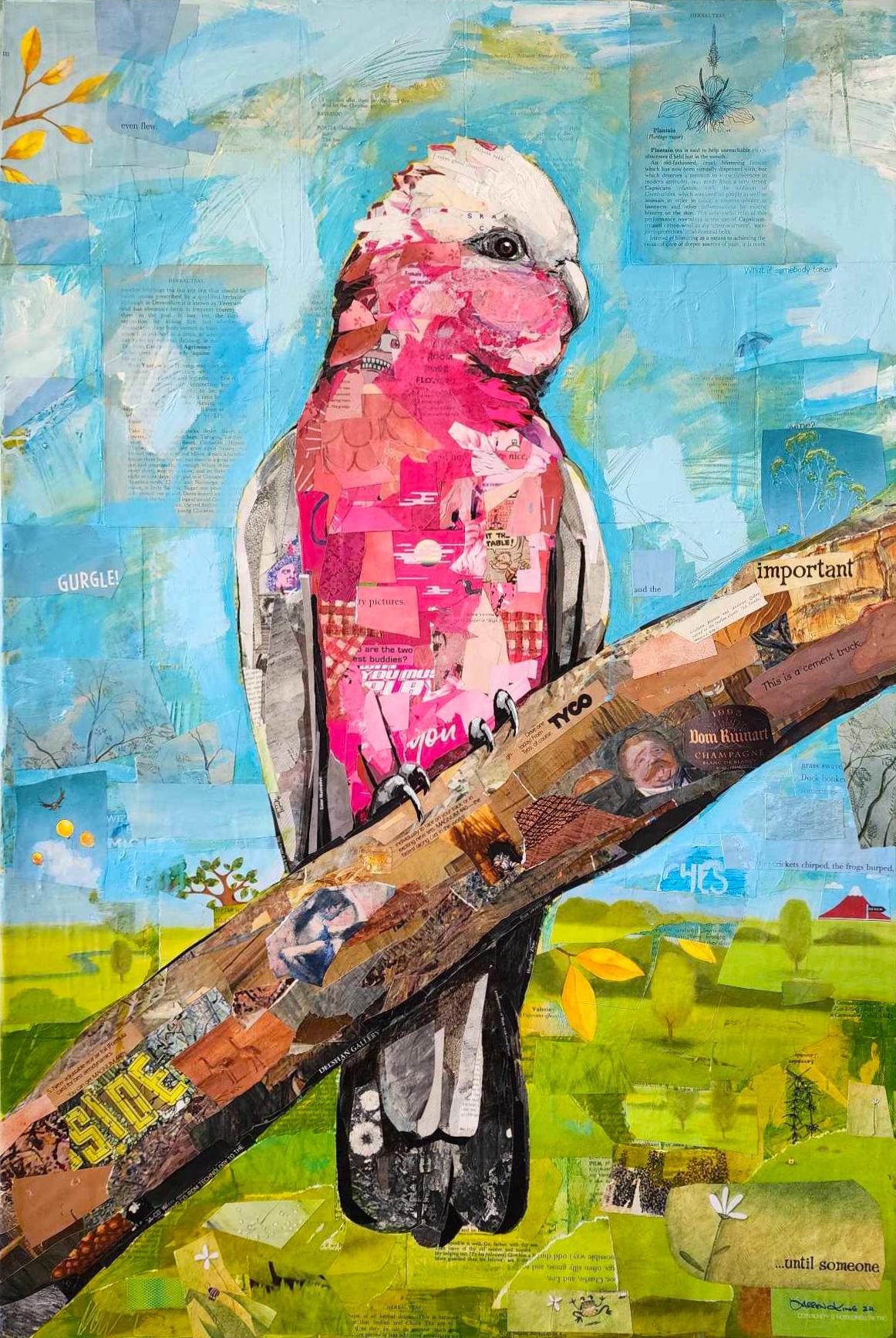 Galah. Australian Native Bird. Collage Original. Ready to Hang. Free ...