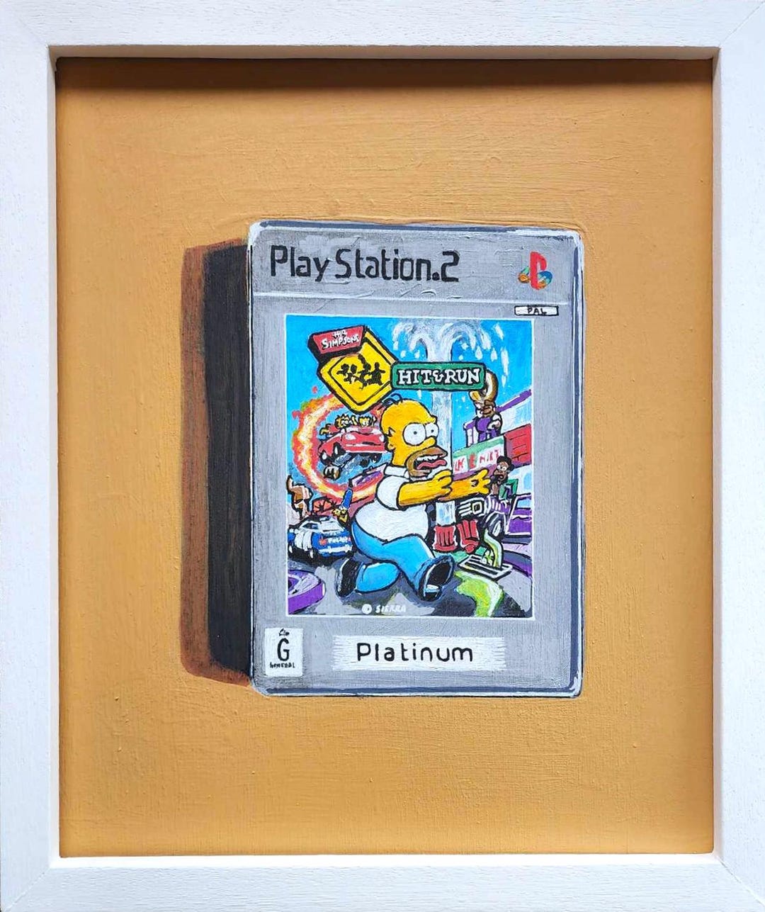 Hit & Run - Framed Acrylic Painting. the Simpsons PS2 Video Game ...