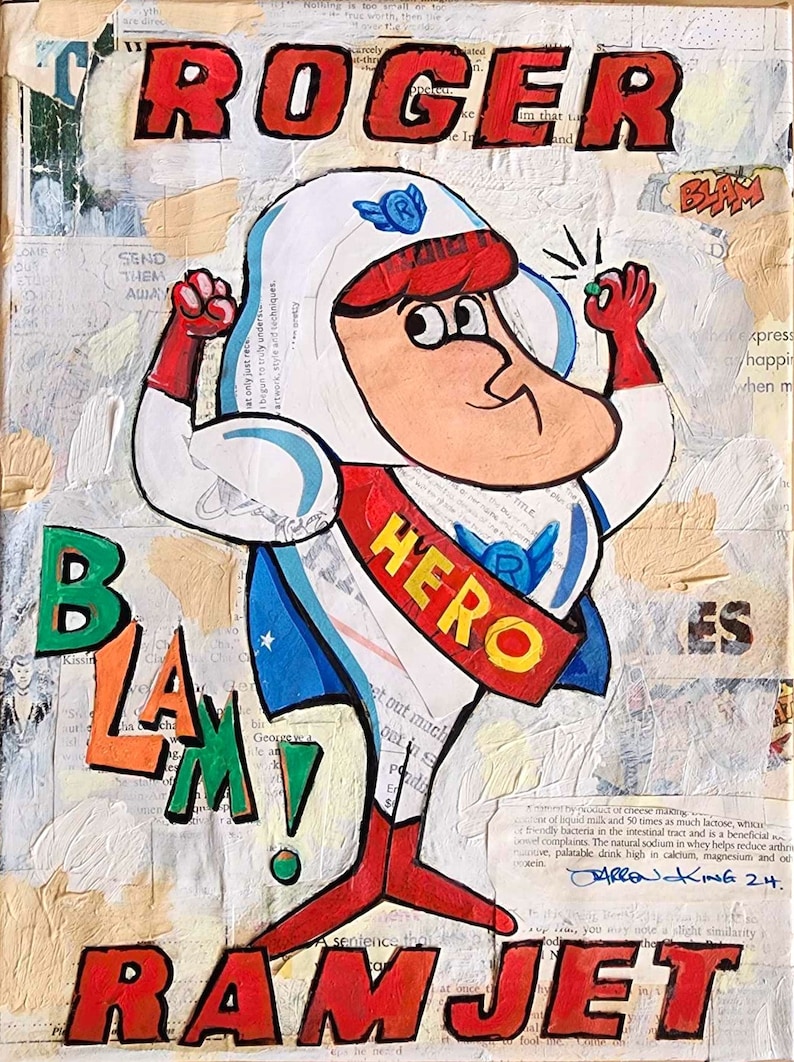 Hero Roger Ramjet, Cartoon Inspired POP ART. Free Post in Australia. - Etsy