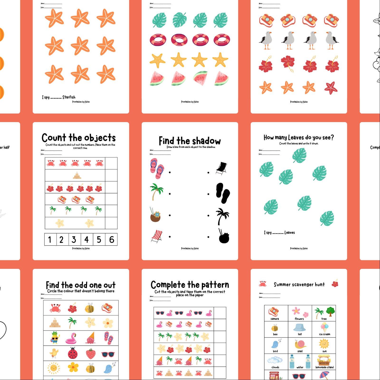 Summer Activity Pack for Kids, Summer Printable Games, Summer ...