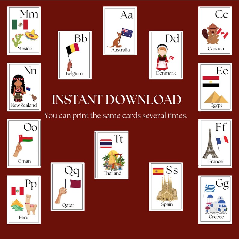 Printable Alphabet Cards | Montessori Cards, ABC Flash Cards ...