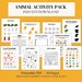 Animal Activity Pack for Kids , Activity Pack , Animal Activities ...