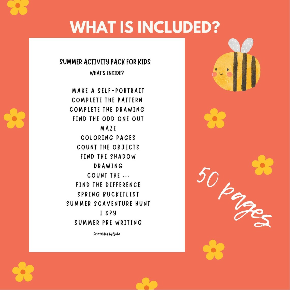 Summer Activity Pack for Kids, Summer Printable Games, Summer ...