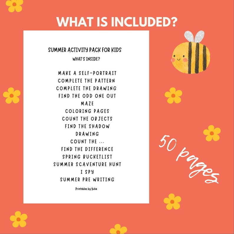 Summer Activity Pack for Kids, Summer Printable Games, Summer ...