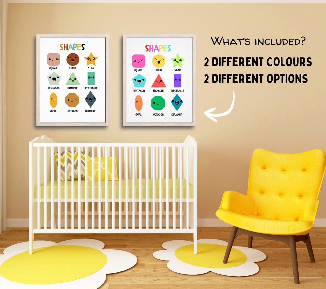Shapes Poster for Kids, Wall Art for Kids, Educational Prints ...