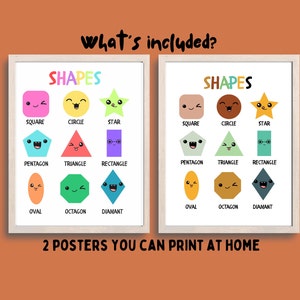 Shapes Poster for Kids, Wall Art for Kids, Educational Prints ...