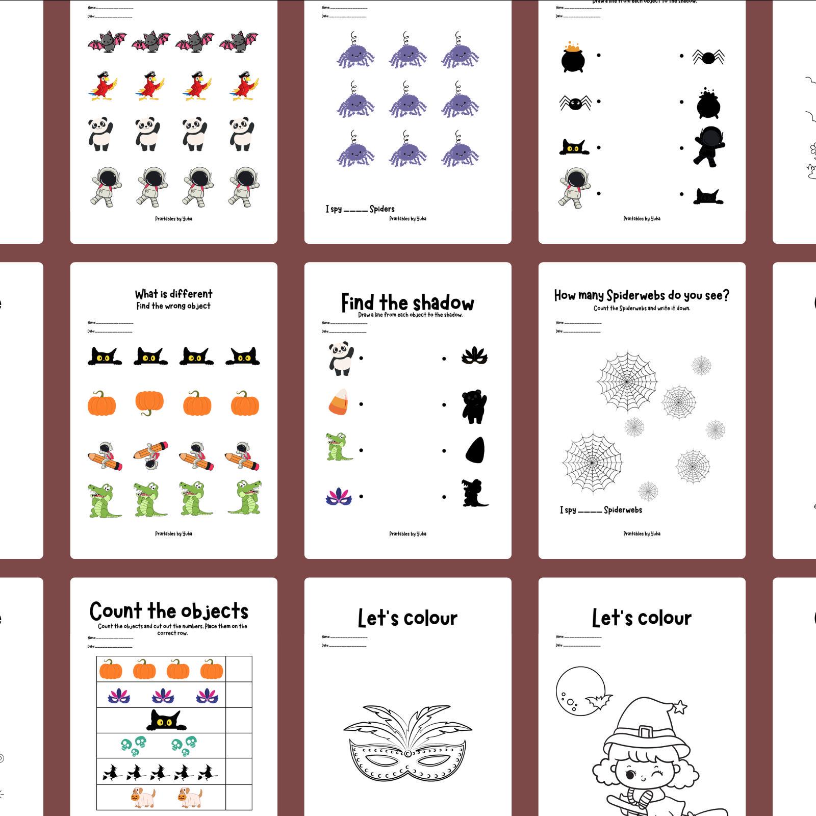 Halloween Activity Pack for Kids Printable, Printable Halloween ...