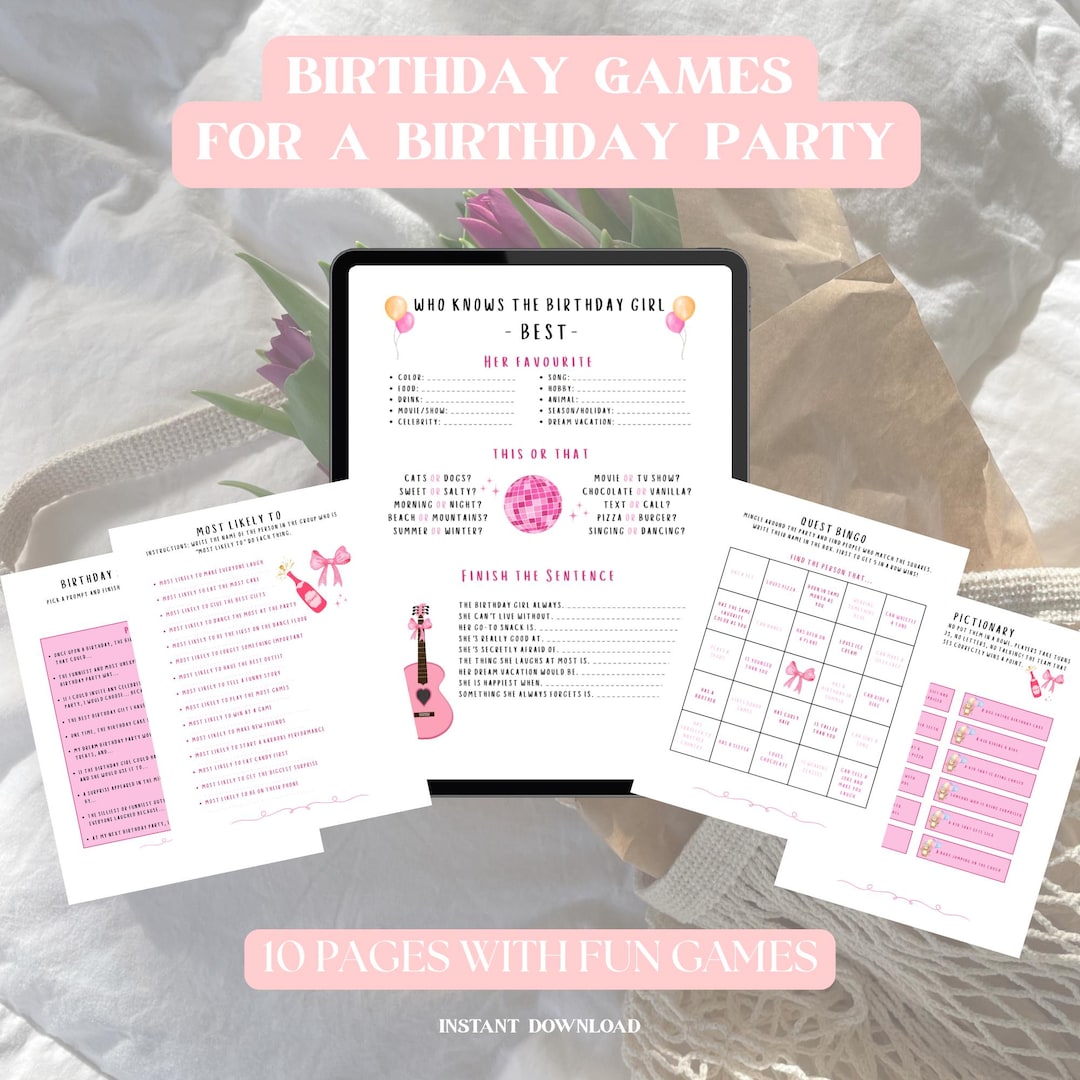 Birthday Party Games for Kids | Printable Birthday Activity Pack, Fun ...
