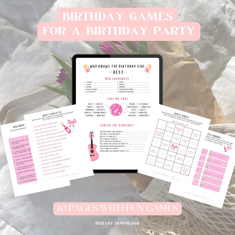 Birthday Party Games for Kids | Printable Birthday Activity Pack, Fun ...