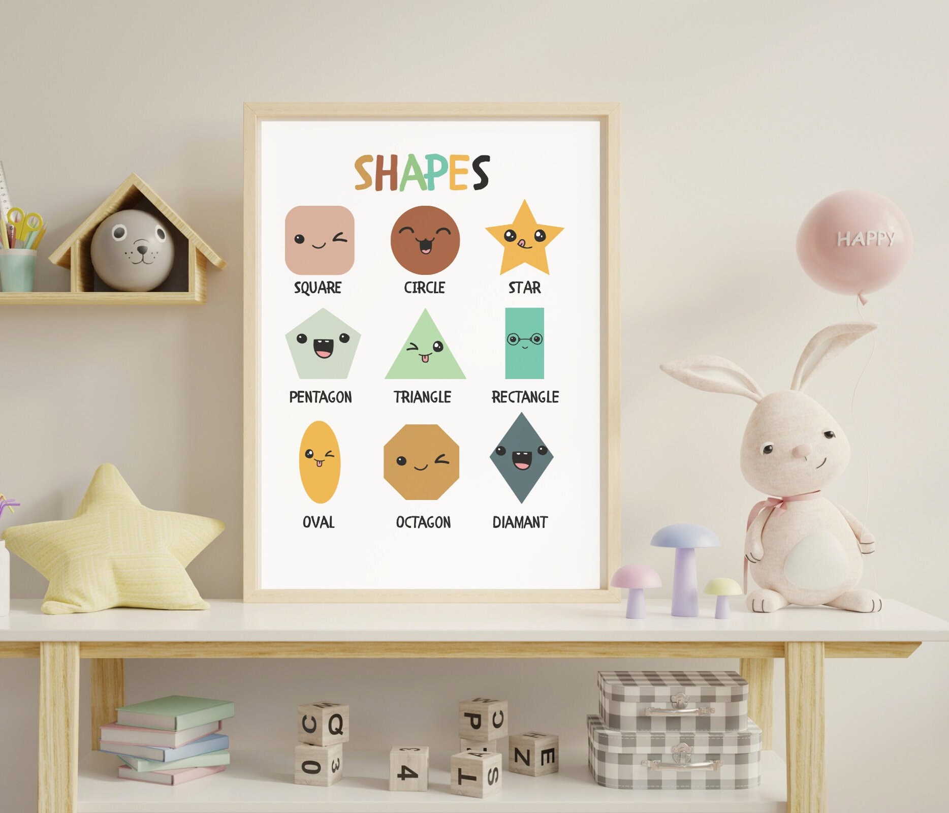Shapes Poster for Kids, Wall Art for Kids, Educational Prints ...