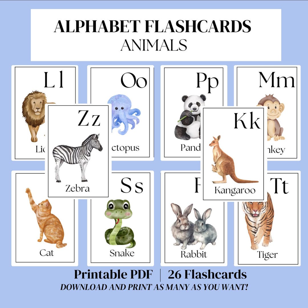 Printable Alphabet Cards | Montessori Cards, ABC Flash Cards ...