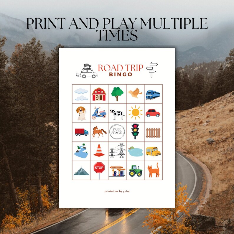 Road Trip Bingo for Kids / Activity Pack / Road Trip Games / Bingo ...