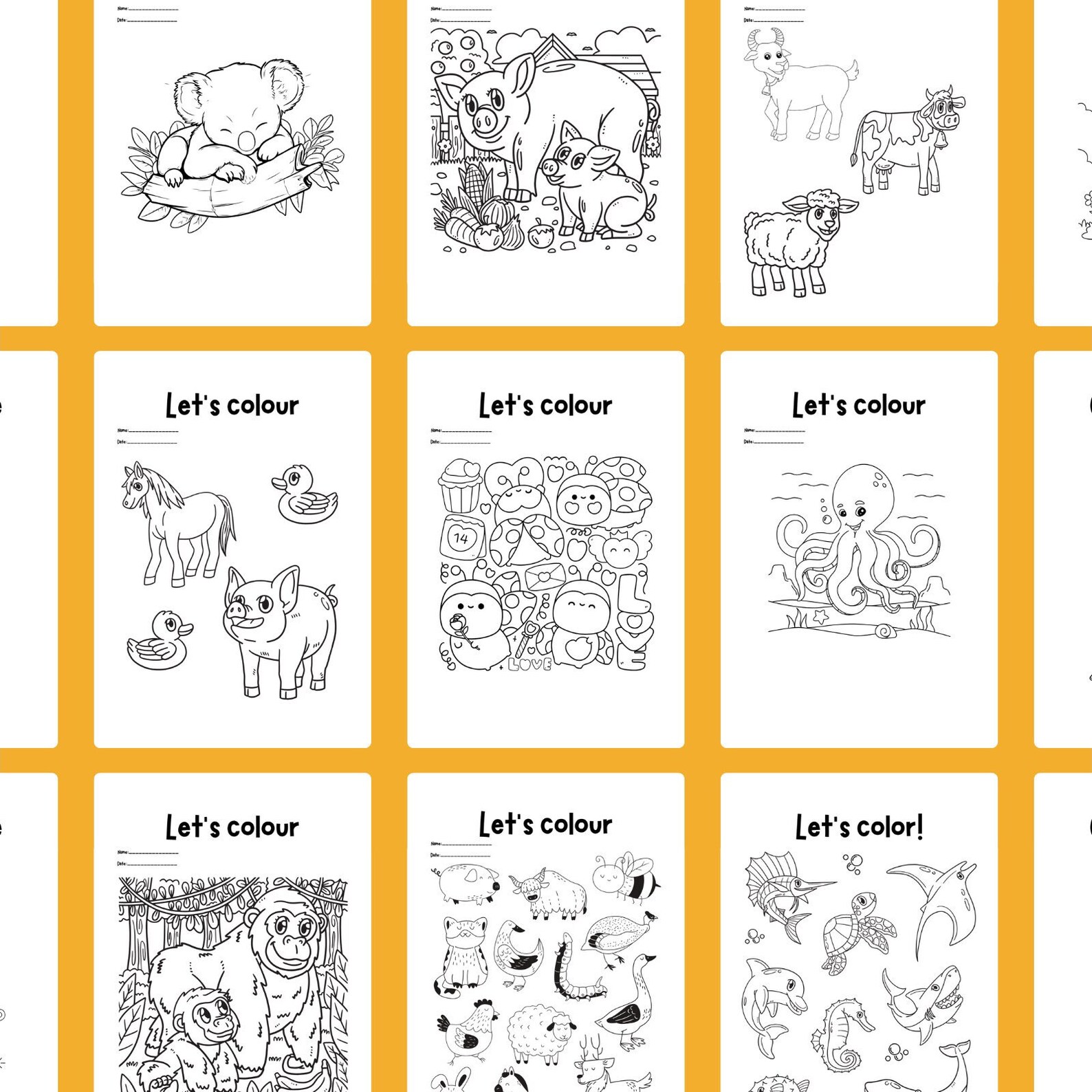 Animal Activity Pack for Kids , Activity Pack , Animal Activities ...