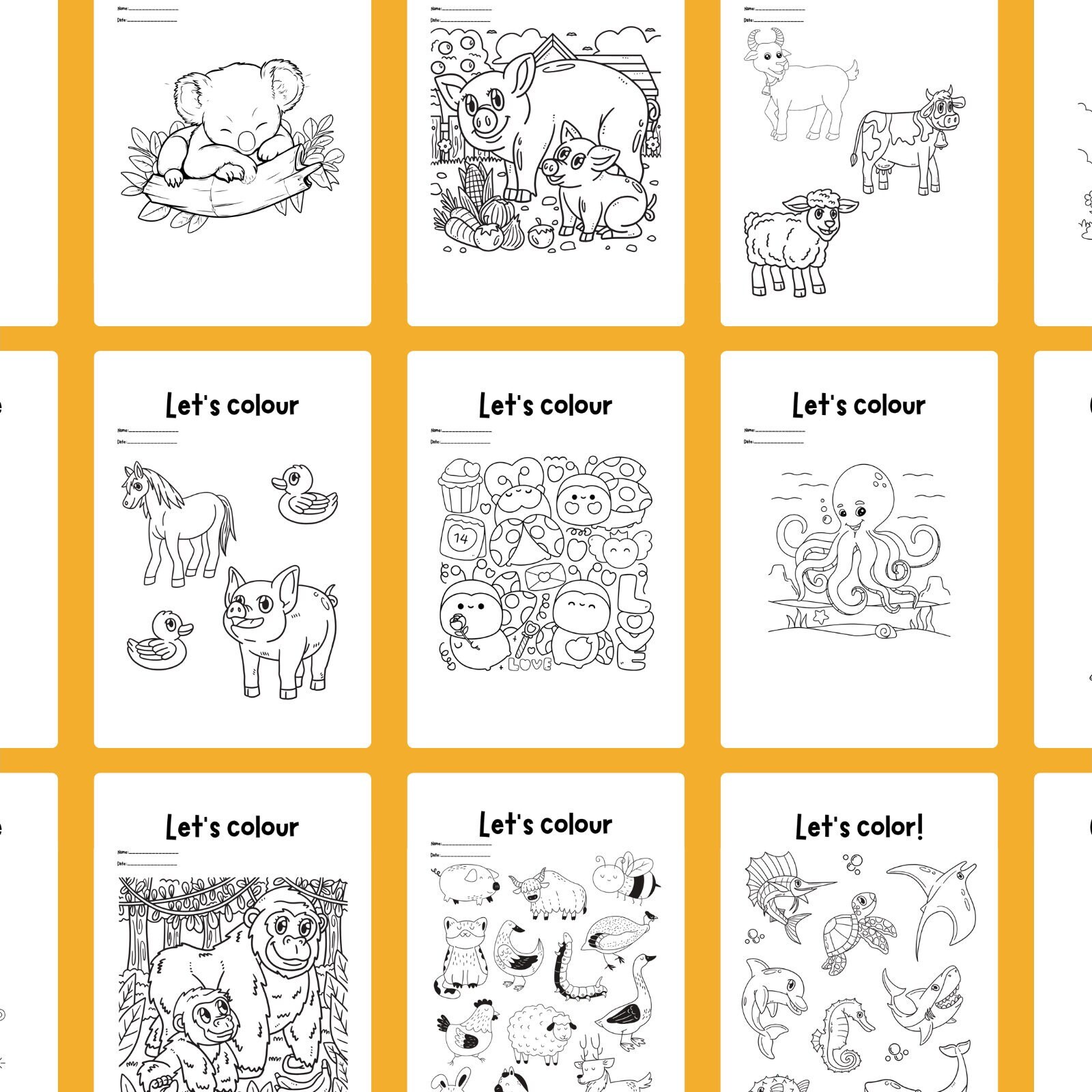 Animal Activity Pack for Kids , Activity Pack , Animal Activities ...