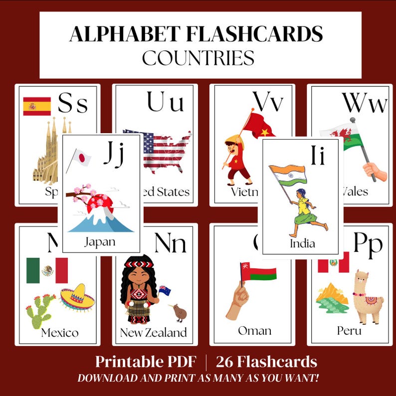 Printable Alphabet Cards | Montessori Cards, ABC Flash Cards ...