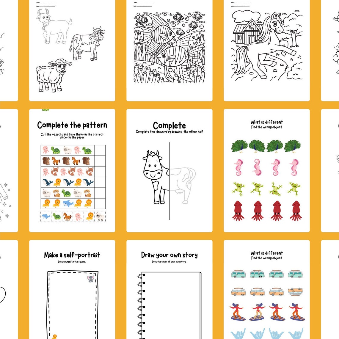 Animal Activity Pack for Kids , Activity Pack , Animal Activities ...