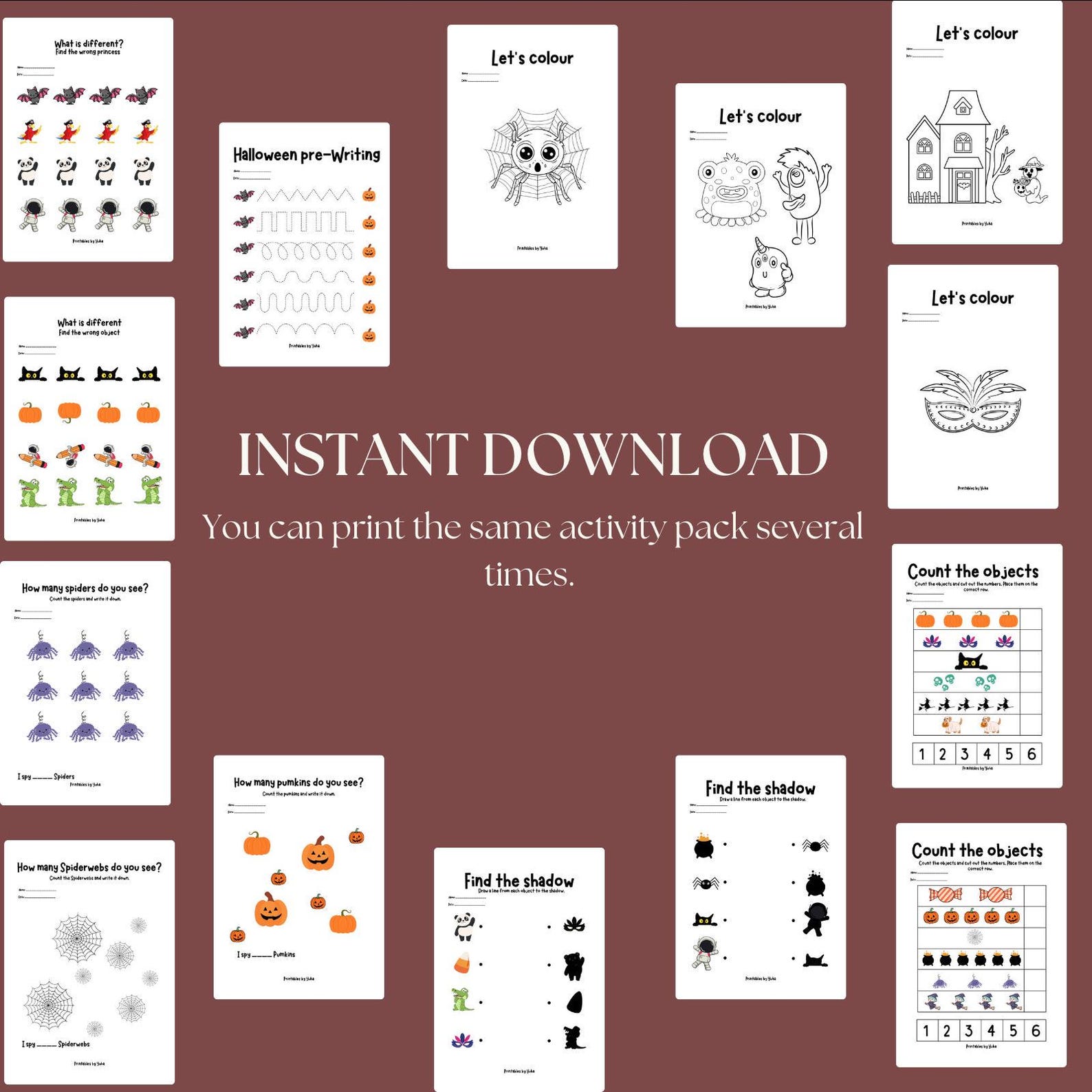 Halloween Activity Pack for Kids Printable, Printable Halloween ...