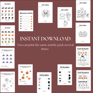 Halloween Activity Pack for Kids Printable, Printable Halloween ...