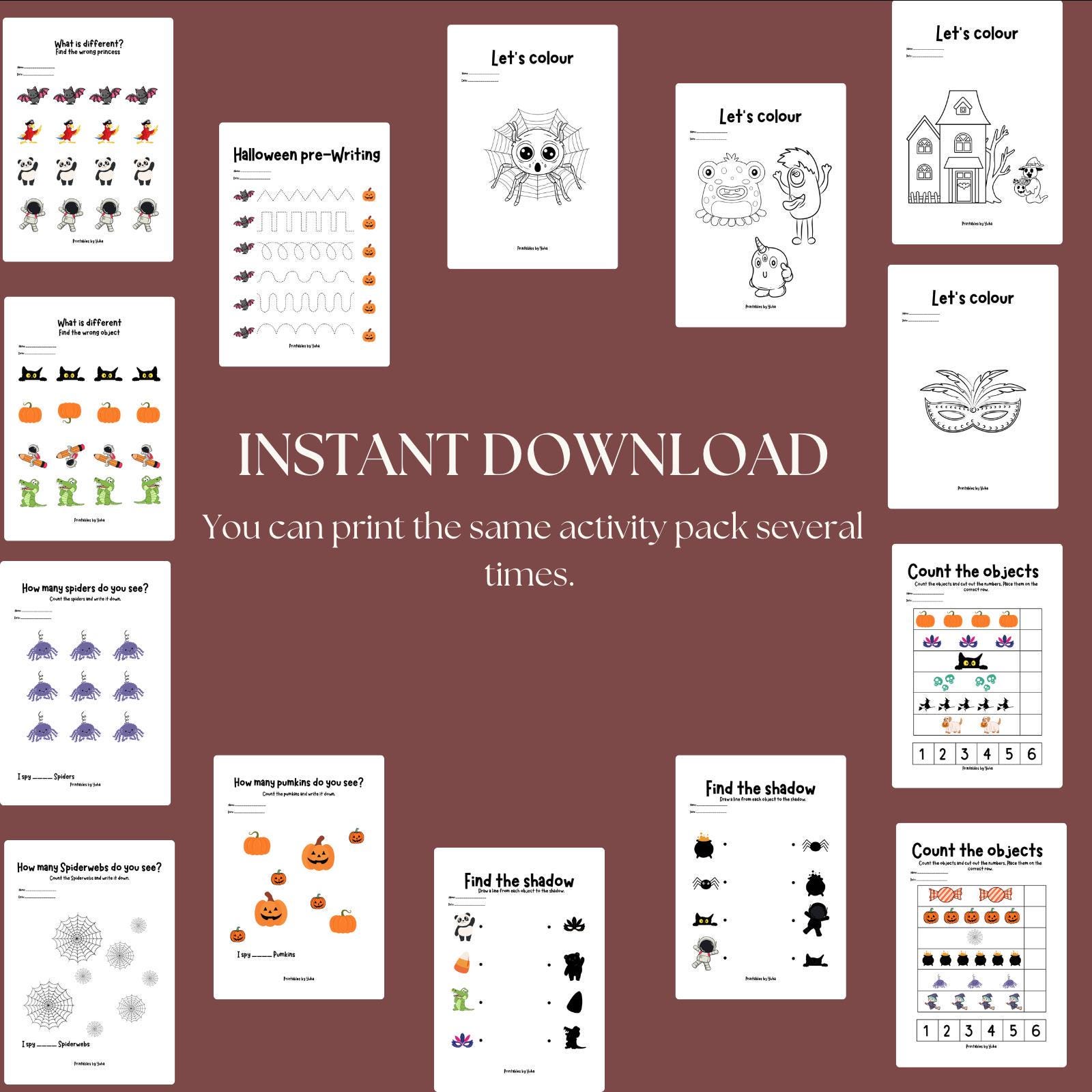 Halloween Activity Pack for Kids Printable, Printable Halloween ...