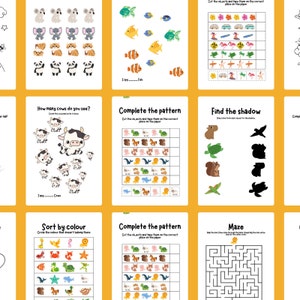 Animal Activity Pack for Kids , Activity Pack , Animal Activities ...