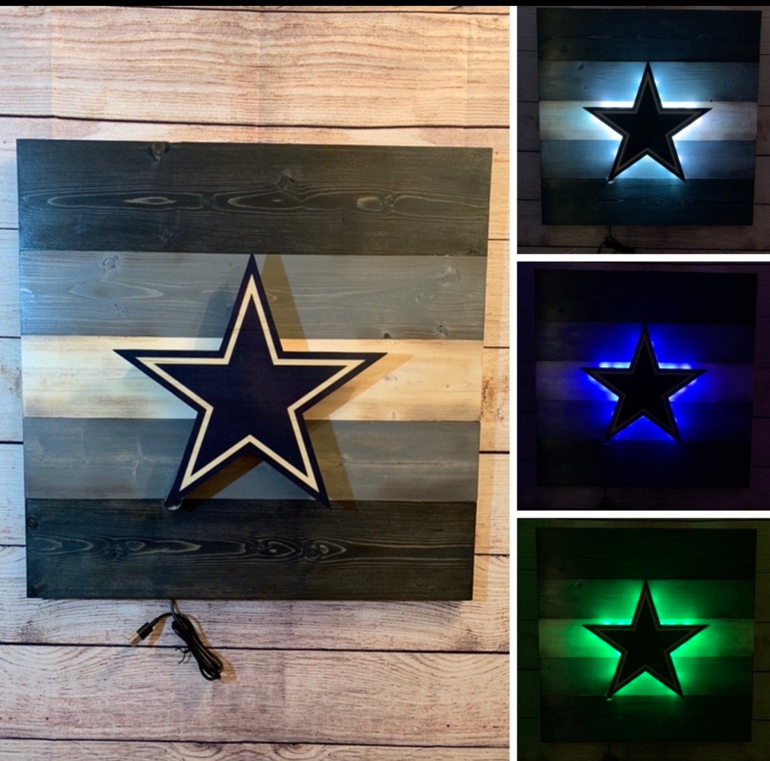 Dallas Cowboys Rustic Wood Led Light up Sign/ Wall Art - Etsy
