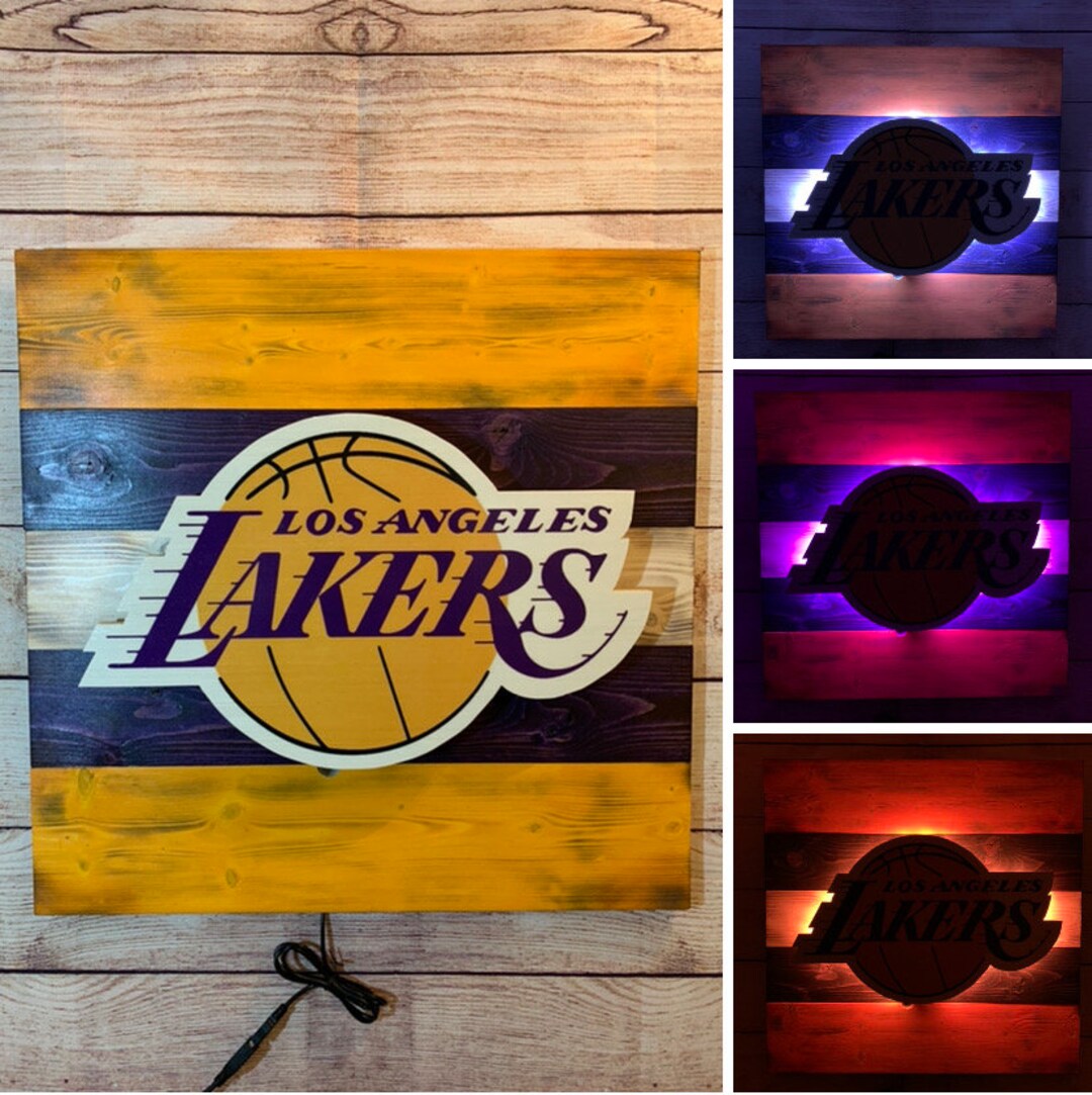 Los Angeles Lakers Rustic Wood Led Light up Sign/ Wall Art - Etsy