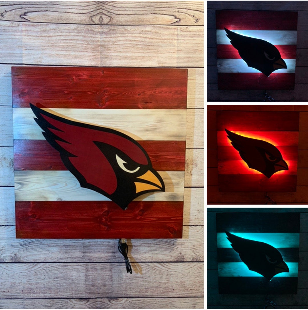 Arizona Cardinals Rustic Wood Led Light up Sign/ Wall Art - Etsy