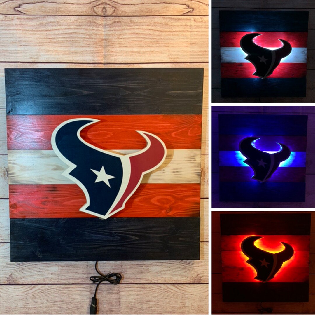 Houston Texans Rustic Wood Led Light up Sign/ Wall Art - Etsy