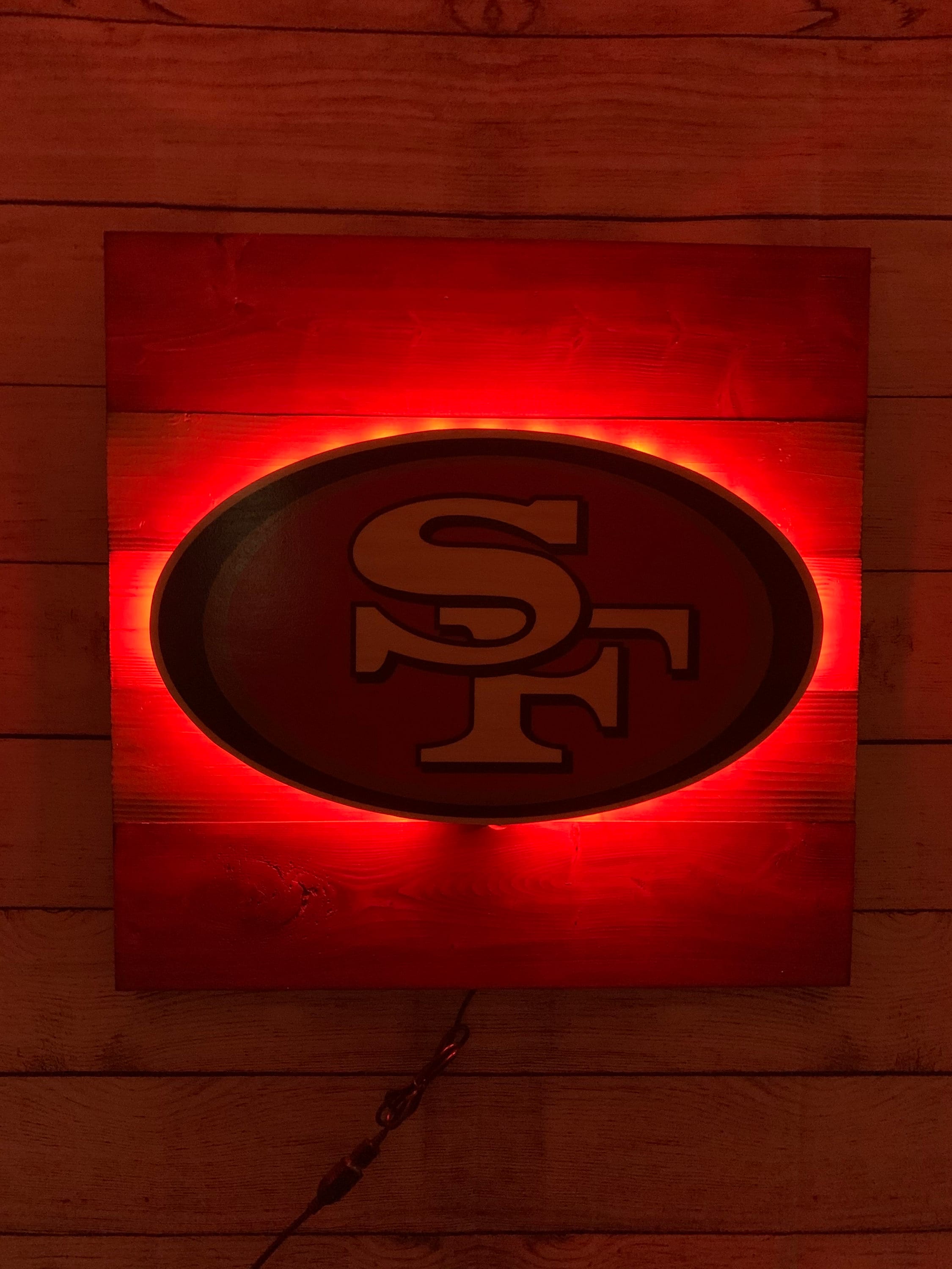 San Francisco 49ers Rustic Wood Led Light up Sign/ Wall Art - Etsy