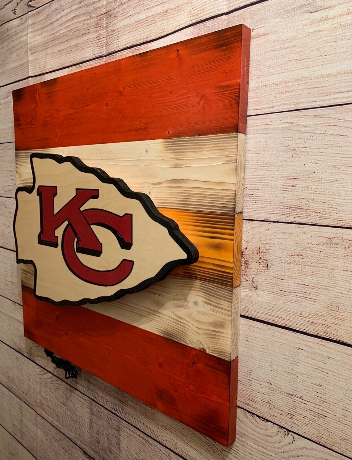 Kansas City Chiefs Rustic Wood Led Light up Sign/ Wall Art - Etsy