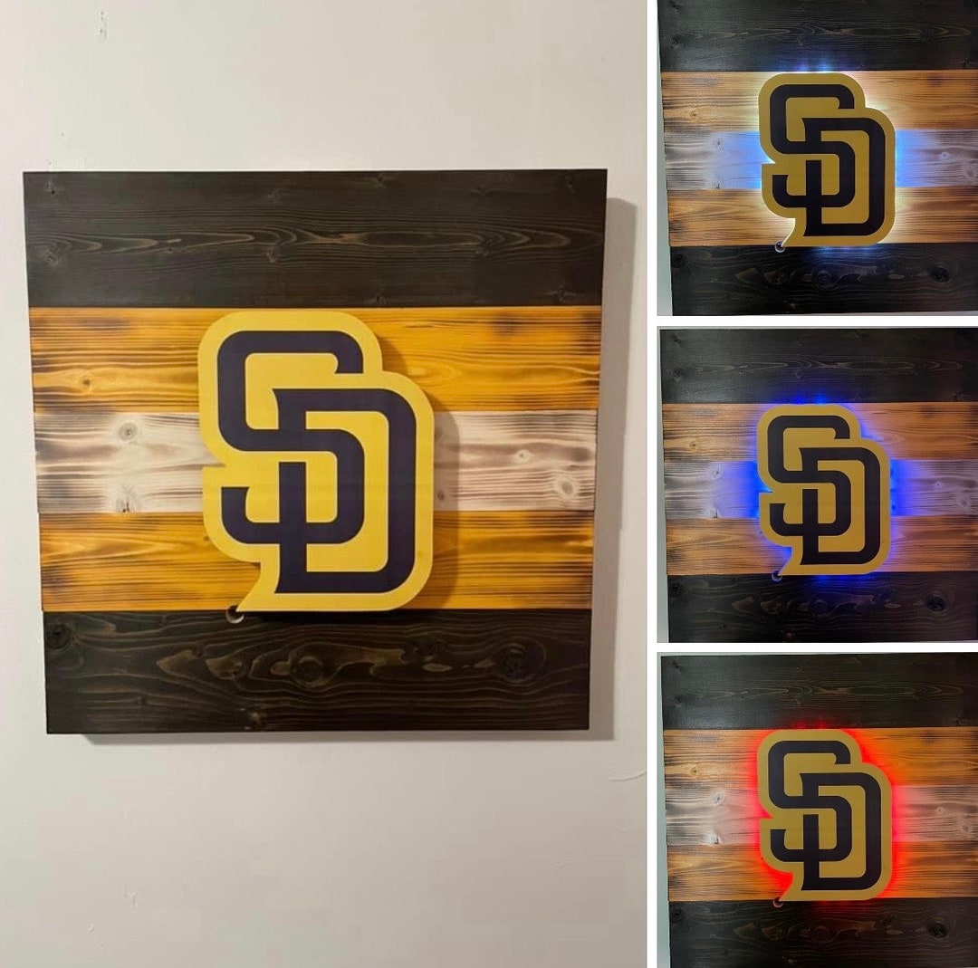 San Diego Padres Rustic Wood Led Light up Sign/ Wall Art - Etsy