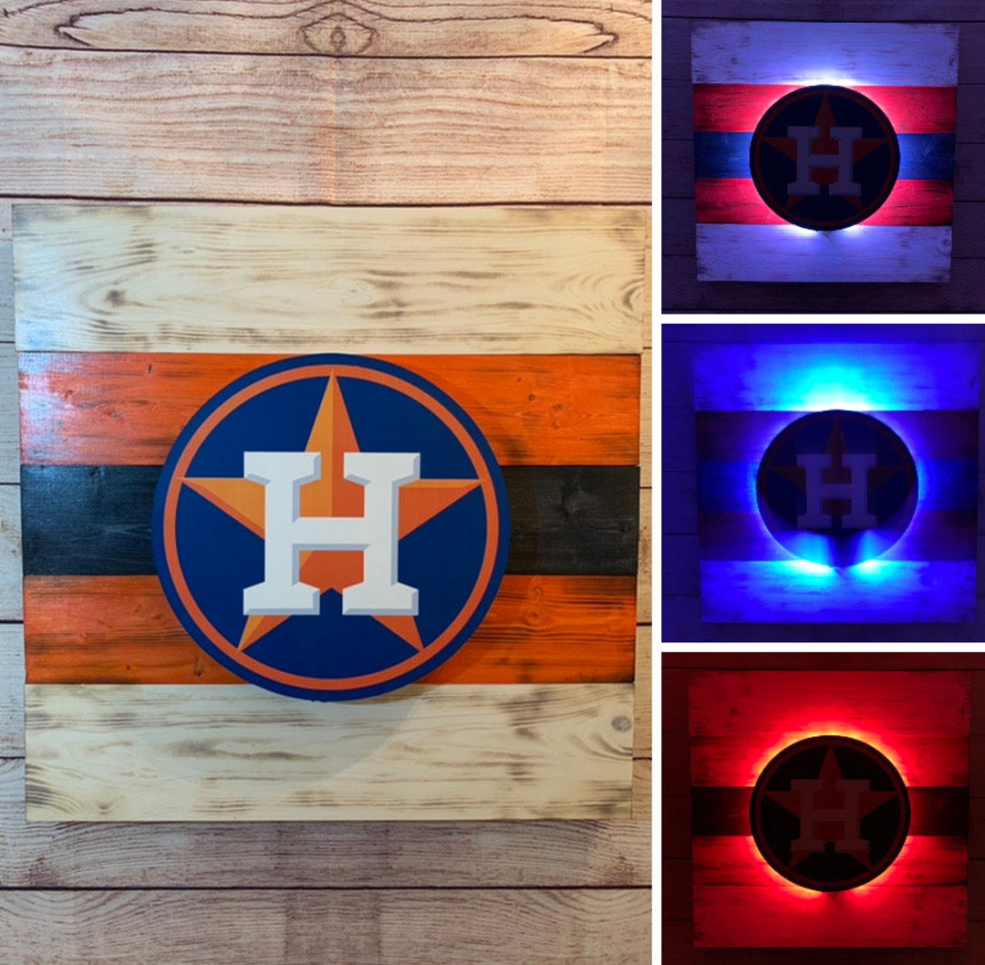 Houston Astros Rustic Wood Led Light up Sign/ Wall Art - Etsy