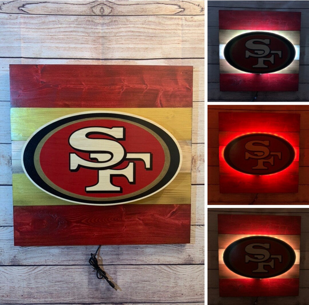 San Francisco 49ers Rustic Wood Led Light up Sign/ Wall Art - Etsy