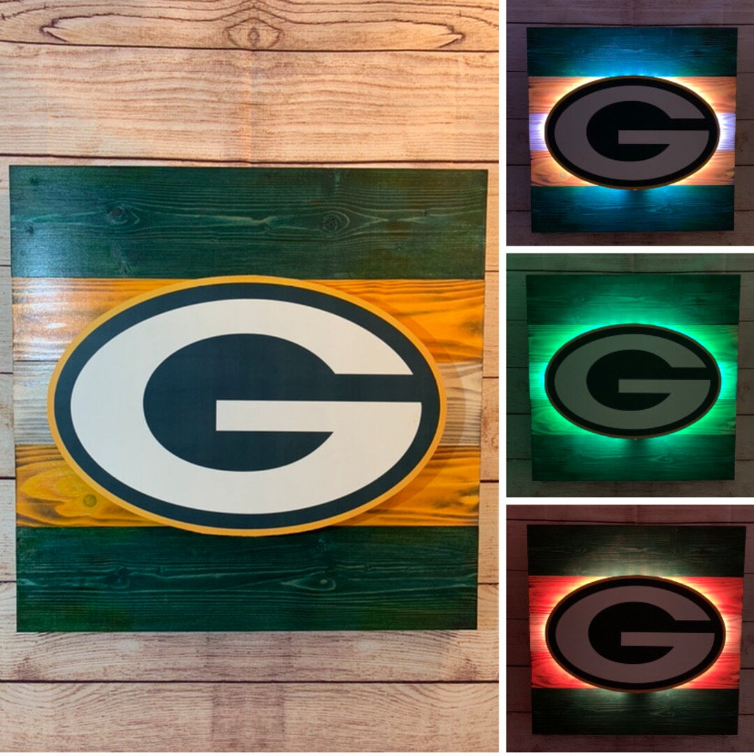 Green Bay Packers Rustic Wood Led Light up Sign/ Wall Art - Etsy