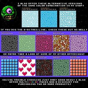8-bitres F Light Blue on White Seamless 8-bit Tetris Pattern - Etsy