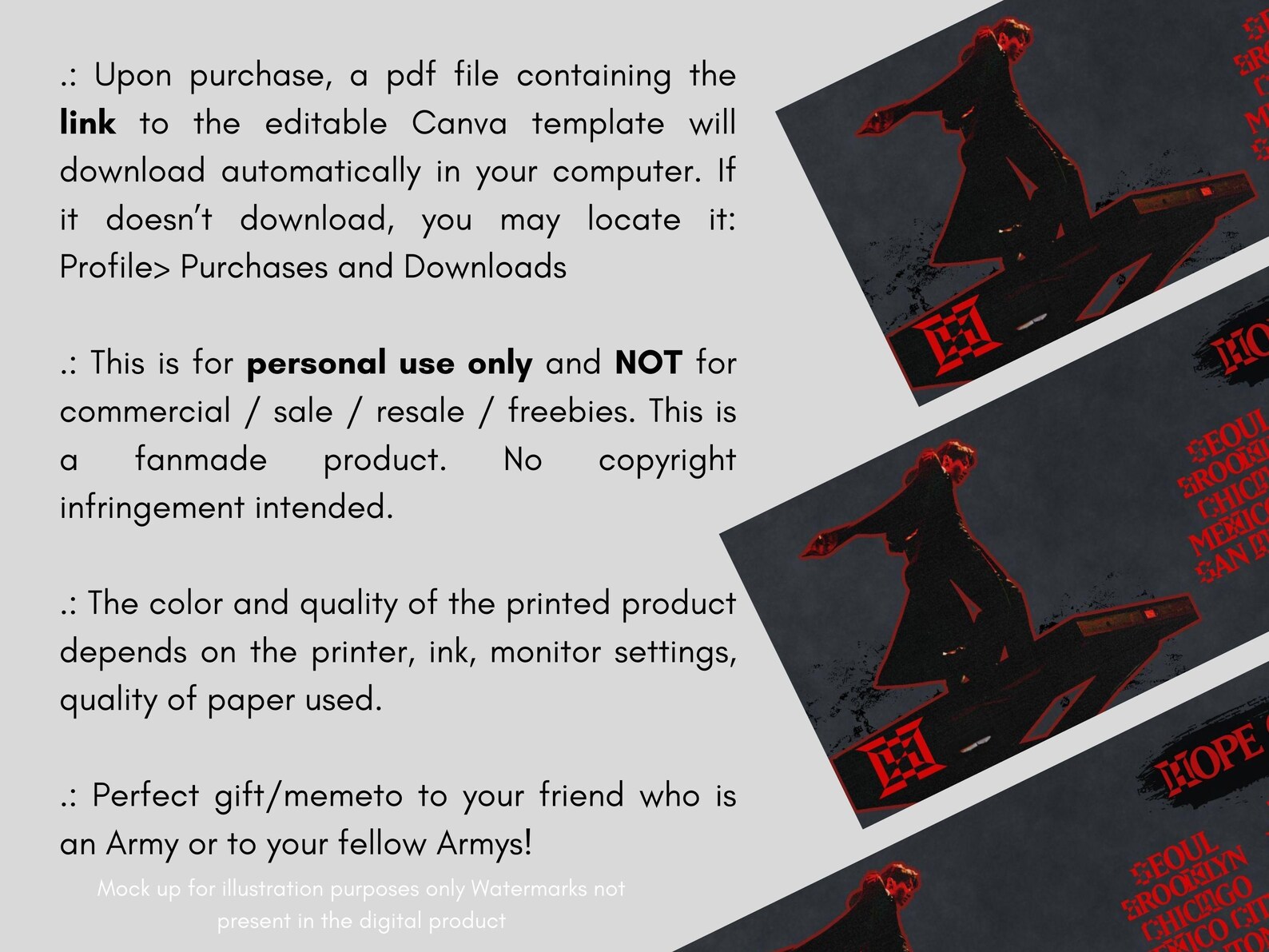 Personalized J-hope Hope on the Stage Concert Ticket, BTS, J-hope, J ...