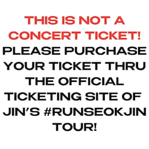 BTS Runseokjin EP Tour Personalized Ticket, Bts Jin, Jin US Tour, Jin ...