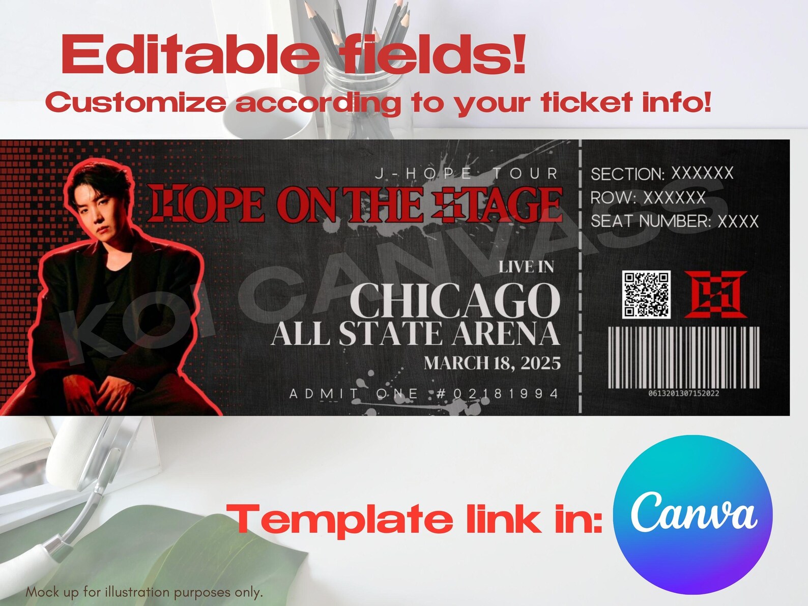 Personalized J-hope Hope on the Stage Concert Ticket, BTS, J-hope, J ...