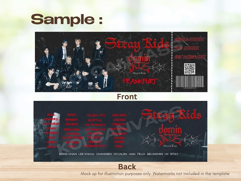 Personalized Stray Kids Dominate Europe Concert Ticket, Dominate World Tour Europe, Stray Kids ...