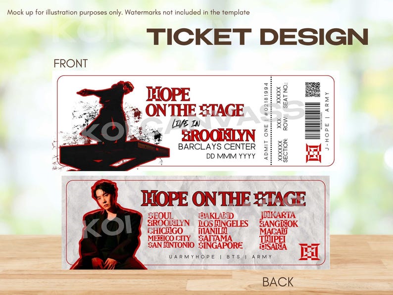 Personalized J-hope Hope on the Stage Concert Ticket, BTS, J-hope, J ...