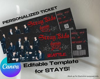 Editable Stray Kids Dominate Concert Ticket, World Tour 2025, Dominate World Tour North America ...