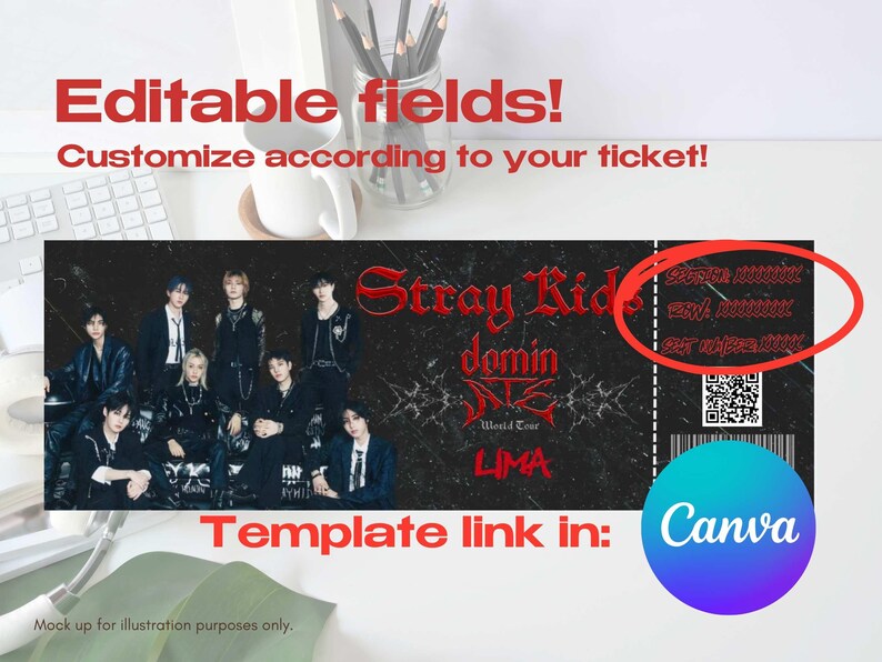 Personalized Stray Kids Dominate LATAM Concert Ticket, Dominate World Tour LATAM, Stray Kids ...