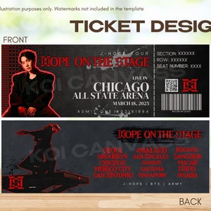 Personalized J-hope Hope on the Stage Concert Ticket, BTS, J-hope, J ...