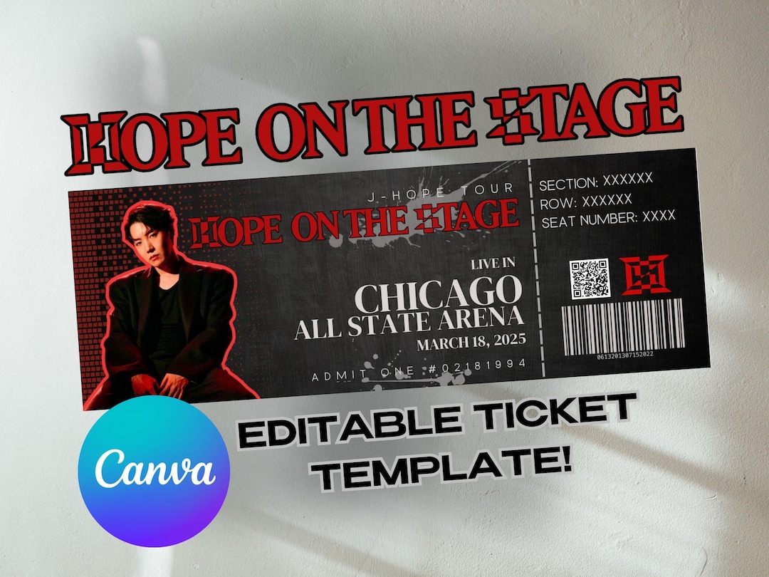 Personalized J-hope Hope on the Stage Concert Ticket, BTS, J-hope, J ...