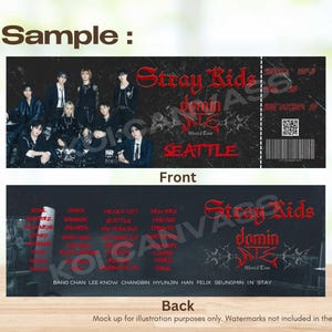 Personalized Stray Kids Dominate Concert Ticket, Dominate World Tour North America, Stray Kids ...